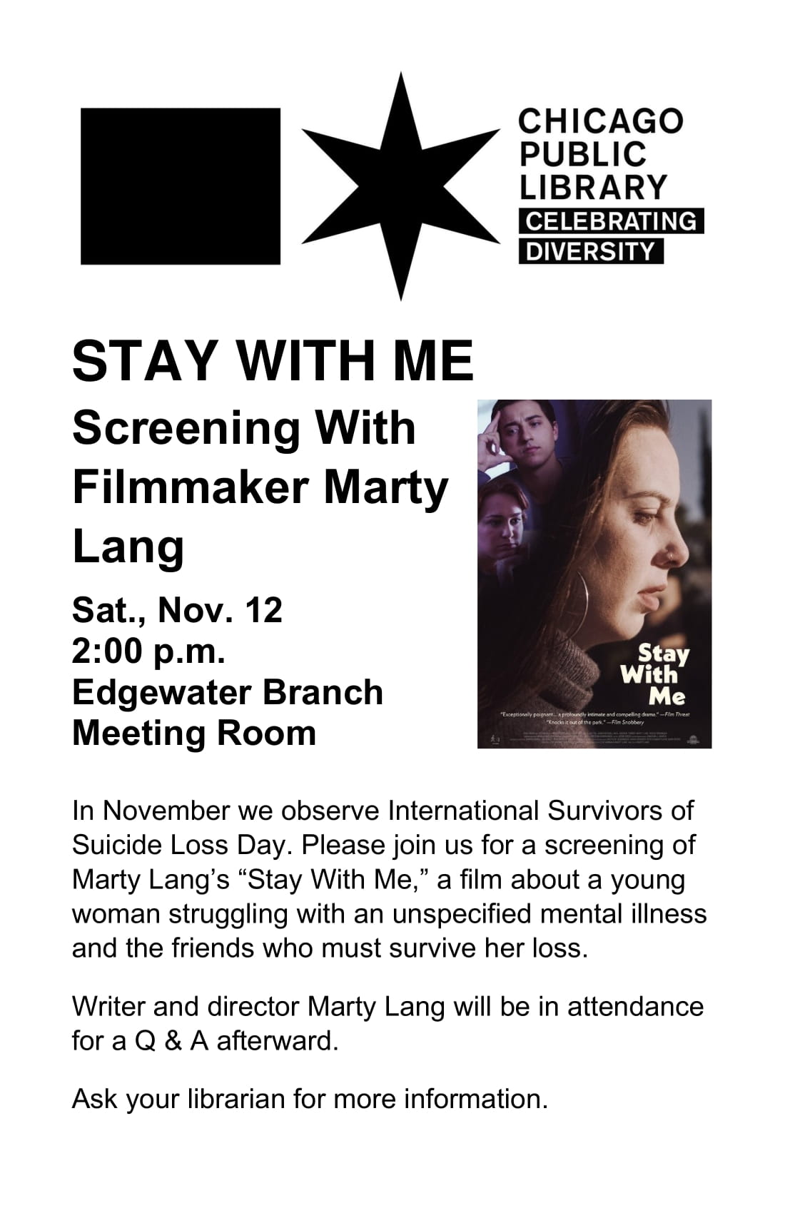 Chicago Mental Filmness 2022 Season Finale – Stay With Me Screening And ...